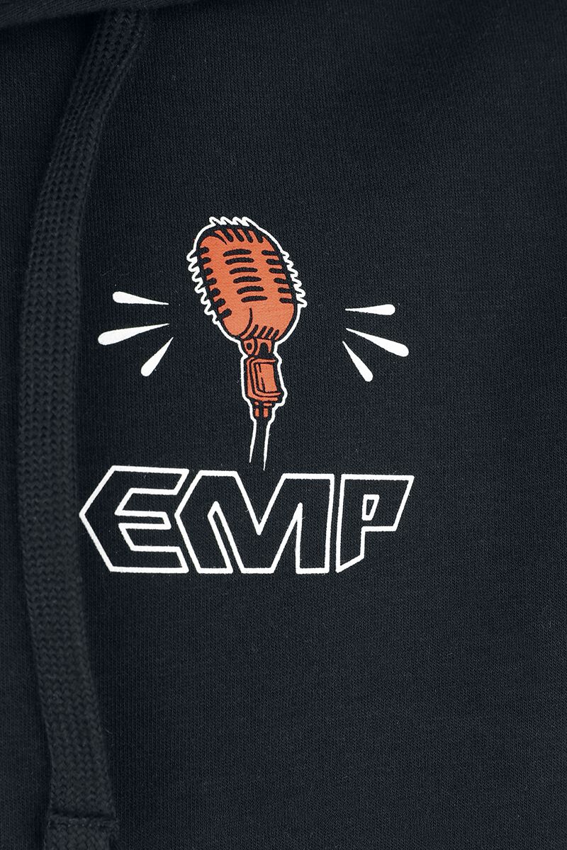 Zip hoodie with rock hand motif and EMP logo | EMP Stage Collection ...