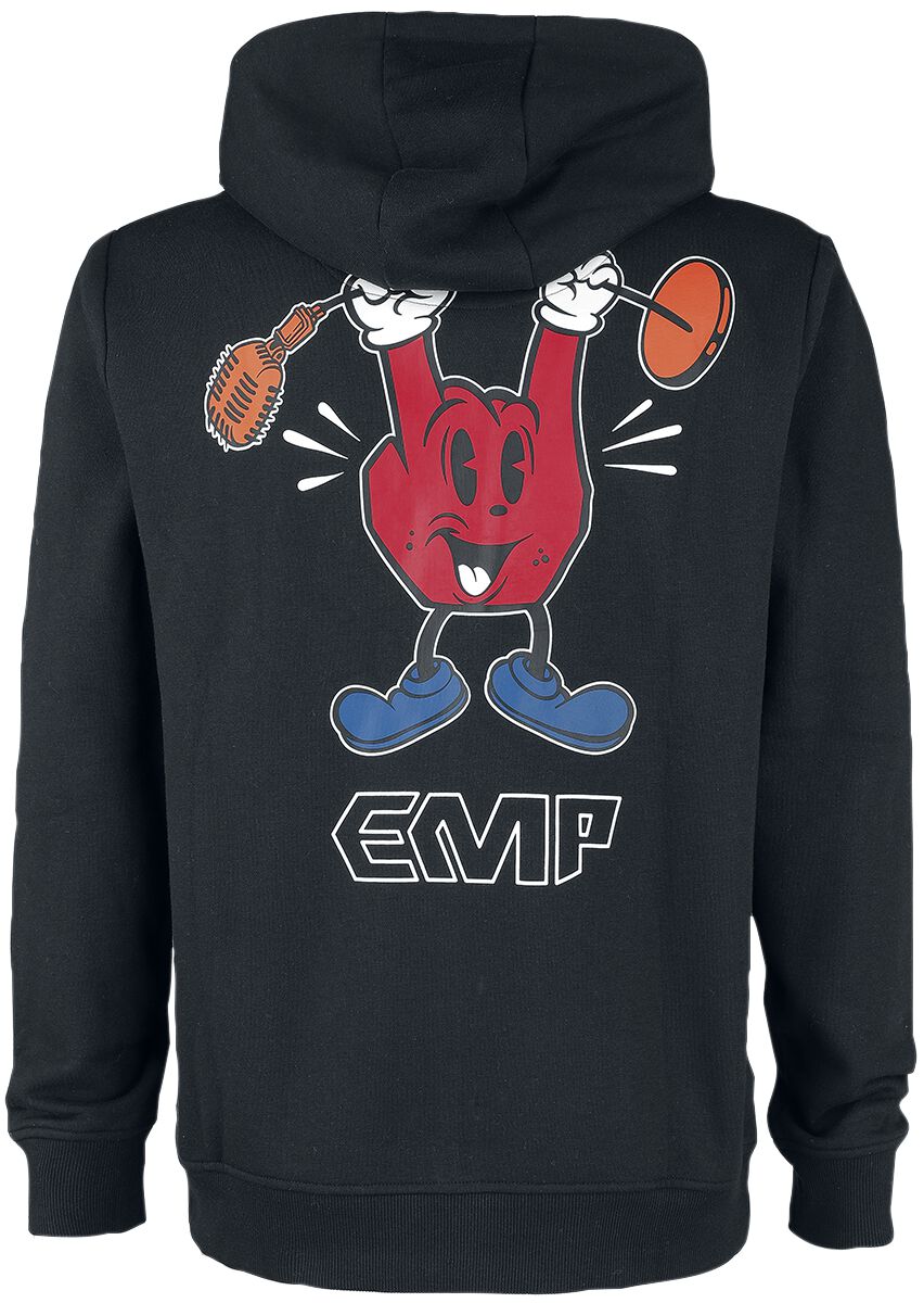 Zip hoodie with rock hand motif and EMP logo | EMP Stage Collection ...