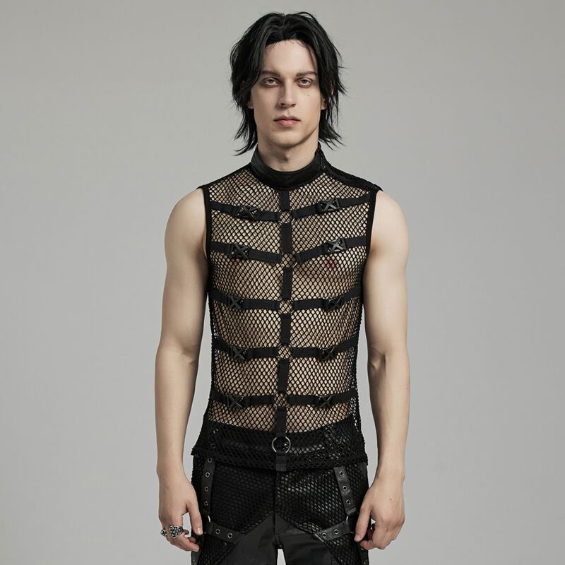 Punk Personalised Mesh Waistcoat | Punk Rave Tanktop | EMP